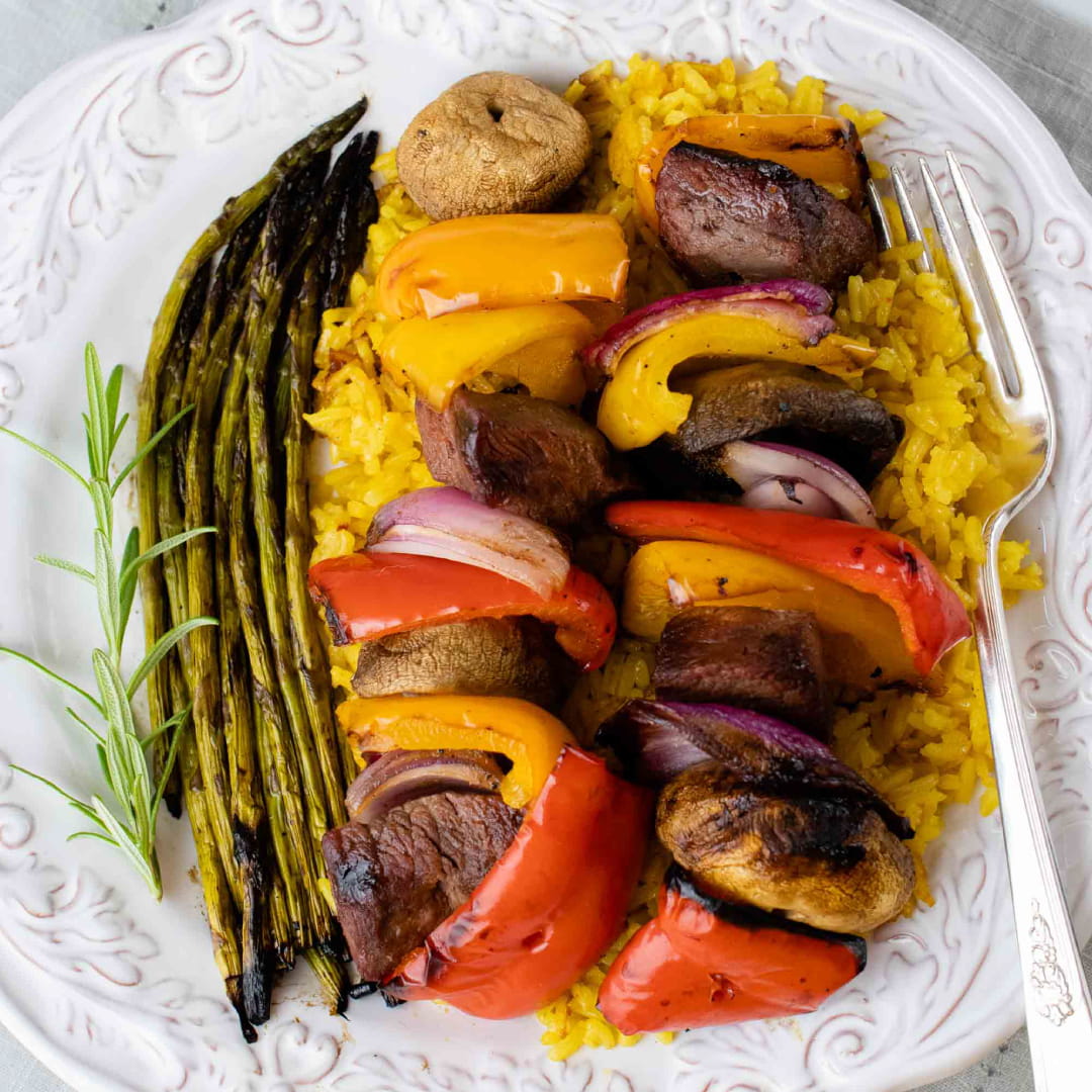Beef Kabobs over Yellow Rice – Add Salt & Serve