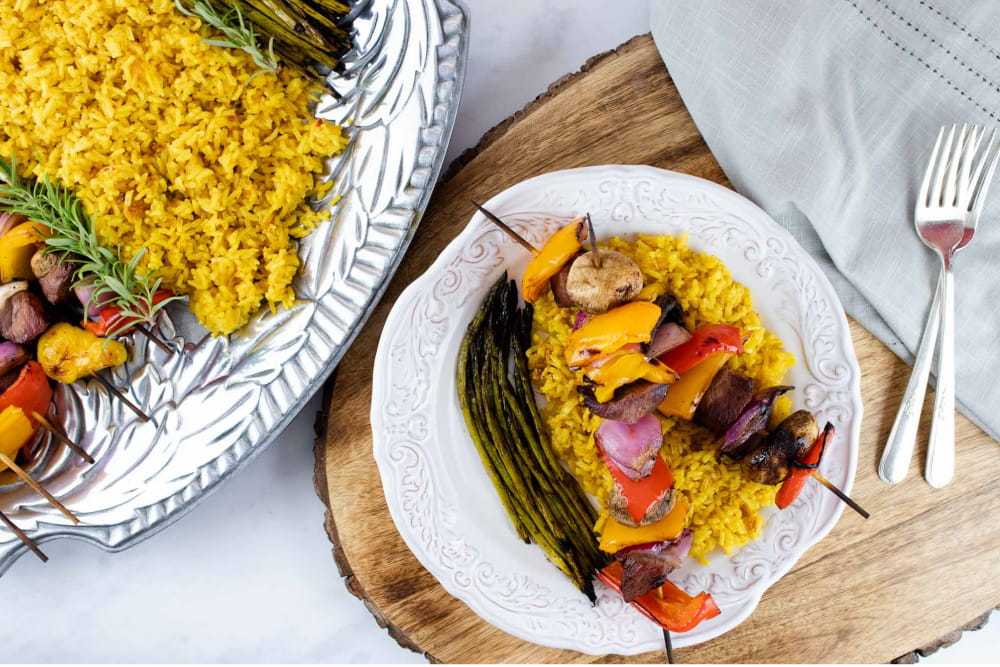 Beef Kabobs over Yellow Rice – Add Salt & Serve