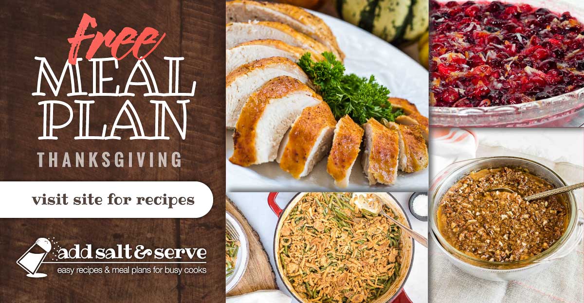 Free Customizable Thanksgiving Meal Plan {Adjustable Quantities ...