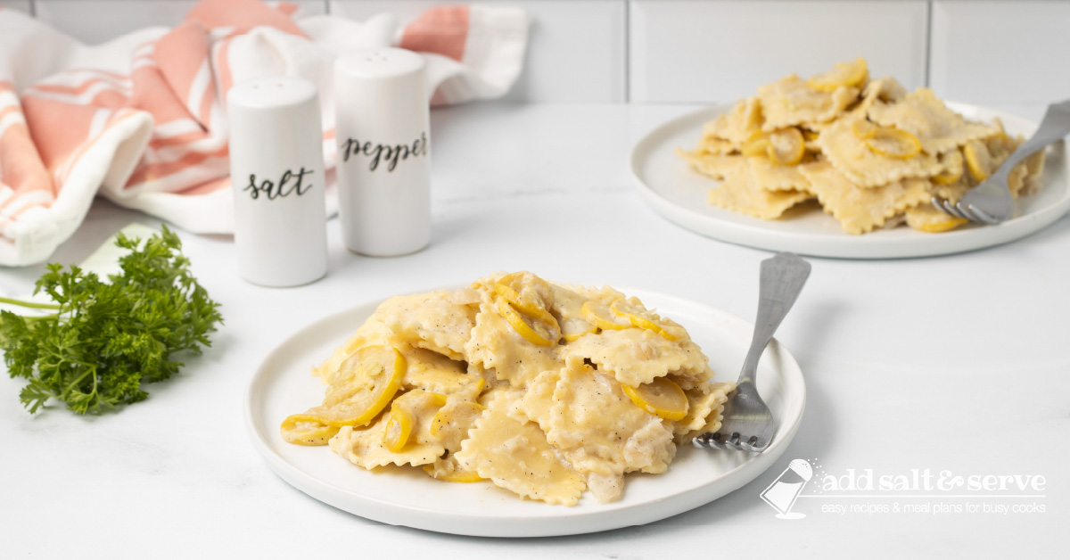 20 Minute Creamy Summer Squash Ravioli – Add Salt & Serve